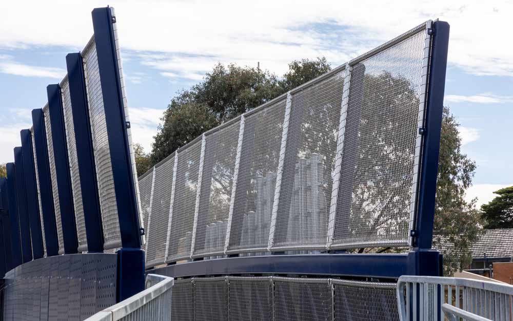 Silk Street Pedestrian Bridge Fall Protection & Anti-Throw Mesh